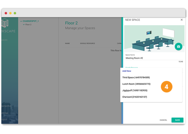 Adding a Bookable Space - Workscape - Meeting Room Booking System